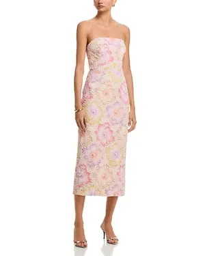 MILLY Kait Floral Embroidered Dress - Rainbow Multi