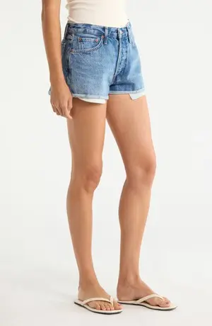 RE/DONE Daisy Cuffed Denim Shorts