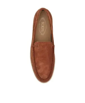 TOD'S Round Toe Suede Loafers