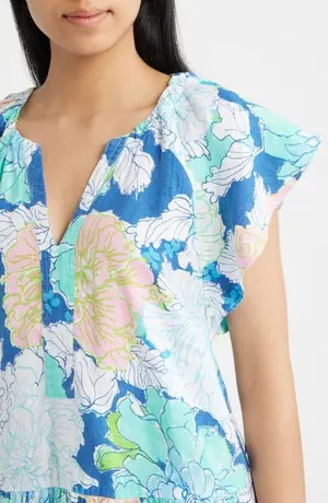 Lilly Pulitzer® Norella Print Ruffle Linen Dress
