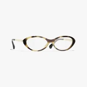 Chanel Oval Acetate & Metal Eyeglasses - Tortoise