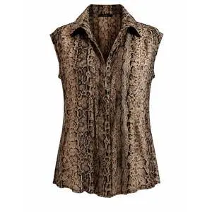 CHIARELLA Frida Blouse- Cobra Print - Brown