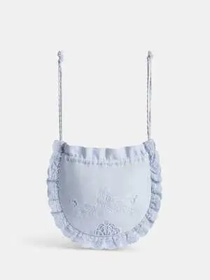 REFORMATION Silver Bell Bag Cloud Linen Lace