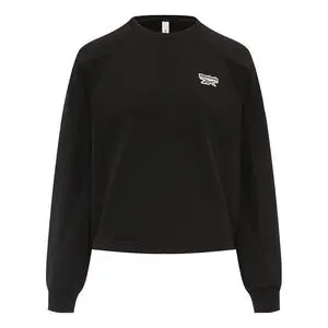 REEBOK Round Neck Knitted Loose Casual Pullover Sweatshirt - Black