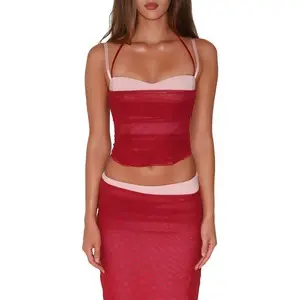 TIGER MIST Caline Corset Top - Red