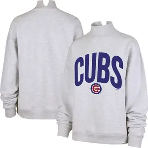 '47 47 Chicago Cubs Subtle Muse Mock Neck Sweatshirt - Heather Gray