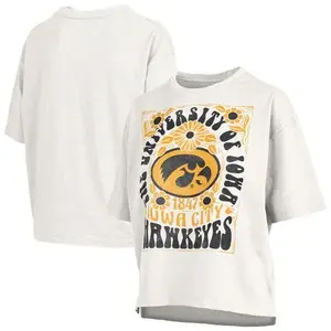 PRESSBOX Iowa Hawkeyes Oversized Slub T-shirt - White