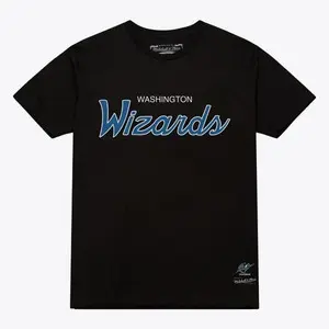 Mitchell & Ness Washington Wizards Vintage Wordmark T-shirt - Black