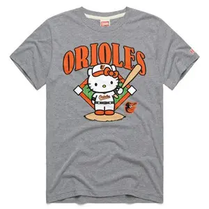 HOMAGE Baltimore Orioles Hello Kitty Tri-blend T-shirt - Gray
