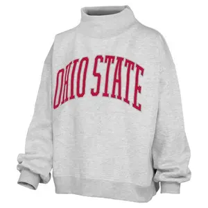 PRESSBOX Ohio State Buckeyes Nelson Mock Neck Sweatshirt