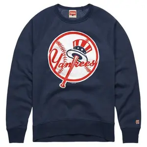 HOMAGE New York Yankees Cooperstown Collection Tri-blend Raglan Sweatshirt - Navy