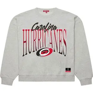Mitchell & Ness Carolina Hurricanes Hockey Night Crewneck Sweatshirt - Heather Gray