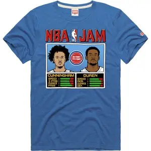 HOMAGE Detroit Pistons Jalen Duren & Cade Cunningham Nba Jam T-shirt - Blue