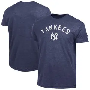 Champion New York Yankees Cooperstown Wordmark Lockup Tri-blend T-shirt - Navy
