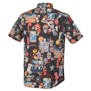 Reyn Spooner Houston Astros Día De Los Muertos Tri-blend Button-down Shirt - Black
