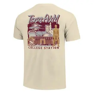 IMAGE ONE Texas A&m Aggies Comfort Colors Hand-drawn Campus Stack T-shirt