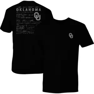 GREAT STATE CLOTHING Oklahoma Sooners Camo Flag Panel T-shirt - Black