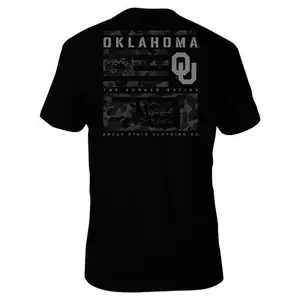 GREAT STATE CLOTHING Oklahoma Sooners Camo Flag Panel T-shirt