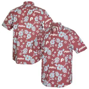Reyn Spooner Philadelphia Phillies Cooperstown Kekai Performance Button-down Tri-blend Top - Maroon