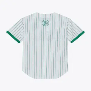 Mitchell & Ness Boston Celtics Head Coach Pinstripe Mesh Full-button Baseball Jersey