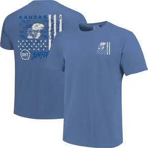 IMAGE ONE Kansas Jayhawks Comfort Colors Oht Camo Overlay T-shirt - Royal
