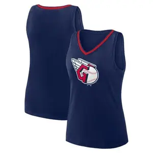 LOGO ATHLETIC Cleveland Guardians Stellar Win V-neck Tank Top - Navy