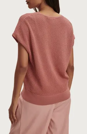 Varley Ashford Knit V-neck Sweater - Ash Rose