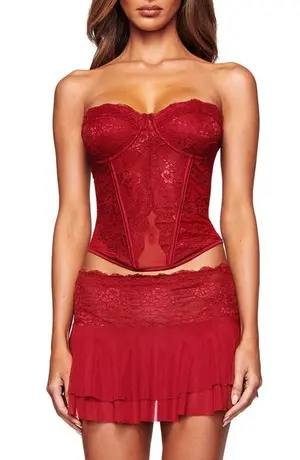I.AM.GIA Demi Lace Corset Top - Deep Red