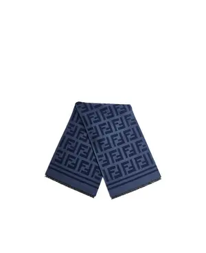 Fendi Ff Motif Frayed-edge Scarf