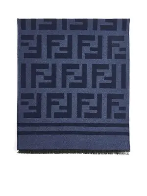Fendi Ff Motif Frayed-edge Scarf