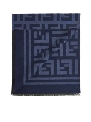 Fendi Ff Motif Frayed-edge Scarf