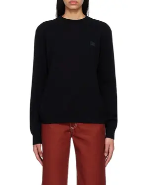 Acne Studios Face Logo Patch Crewneck Jumper