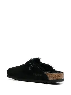 BIRKENSTOCK Boston Slip-on Sandals With Logo And Buckle Detailing - Black