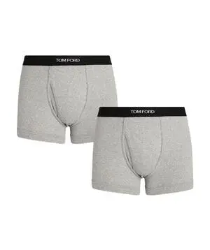 TOM FORD Logo Waistband Pack Of Two Boxers - Gray