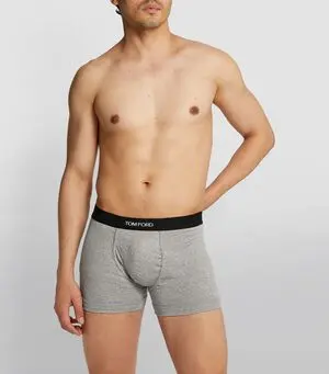 TOM FORD Logo Waistband Pack Of Two Boxers - Gray