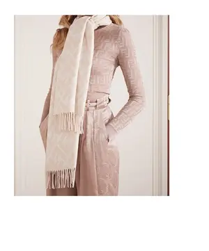 Fendi Ff Motif Fringed Scarf