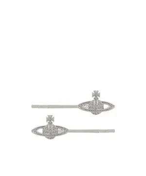 VIVIENNE WESTWOOD Bobby Embellished Hair Clips - Gray