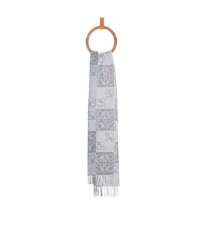 Loewe Checkerboard Fringed Edge Scarf