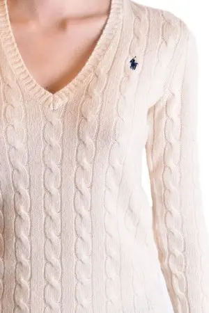 Polo Ralph Lauren Cable-knit V-neck Jumper - No