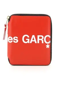 Comme Des Garçons Logo Print Zipped Wallet - Red