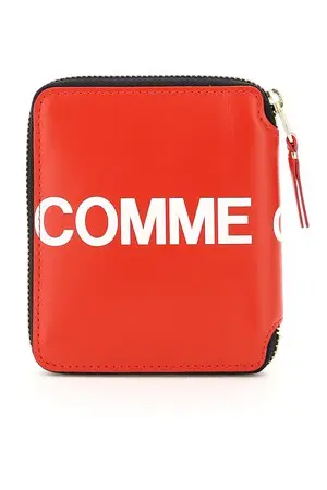 Comme Des Garçons Logo Print Zipped Wallet