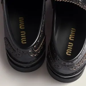 Miu Miu Perforated Loafers With Coin Detail