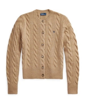 Polo Ralph Lauren Polo Ralph Lauren Cable Knit Wool Cardigan Camel