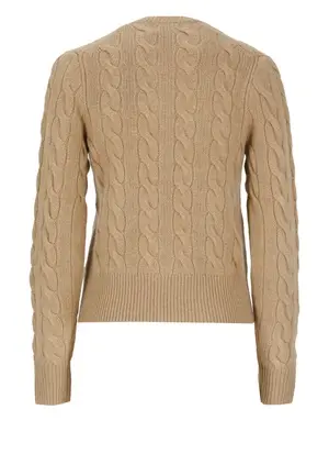 Polo Ralph Lauren Cable Knit Wool Cardigan - Camel