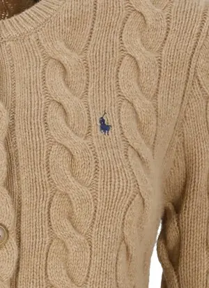 Polo Ralph Lauren Cable Knit Wool Cardigan - Camel
