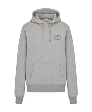 Dior Cd Icon Drawstring Hoodie - Grey