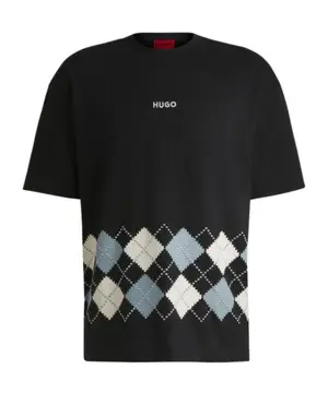 Hugo Boss Hugo Logo Embroidered Oversized T-shirt - Black