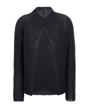 Issey Miyake Wooly Pleated Cardigan - Black