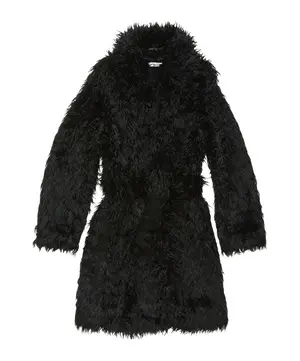 Acne Studios Faux Fur Belted Coat - No