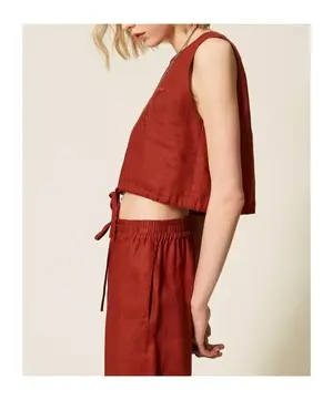 TWINSET Embroidered Logo Vest